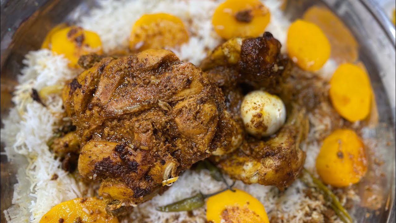 Lahori Chargha with Garlic Rice | chicken chargha | Garlic Lemon Rice ...
