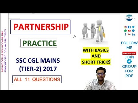 PARTNERSHIP SSC CGL TIER-2 (MAINS) 2017 ALL QUESTIONS| CRACK SSC CGL IN ...