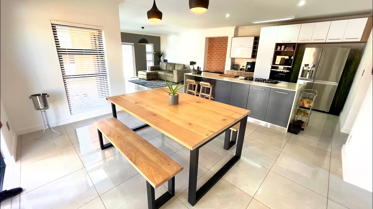 How To Build A Rustic Oak Dining Table - YouTube