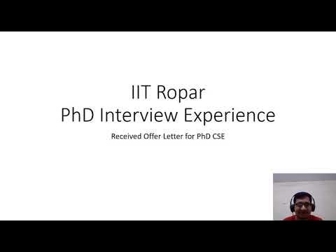 IIT Ropar PhD Interview CSE - YouTube