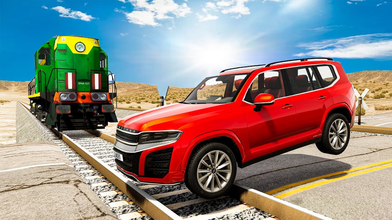 Car vs Train Tracks Challenge #2 in BeamNG Drive! |Leandro BeamNG - YouTube