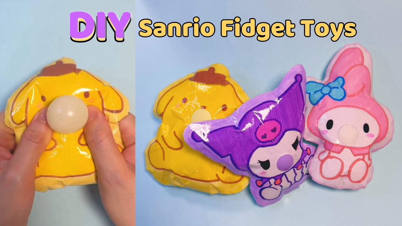 💜🩷💛DIY Cute Sanrio Fidget Toy | Sanrio Blowing Bubble Squishy Craft ...