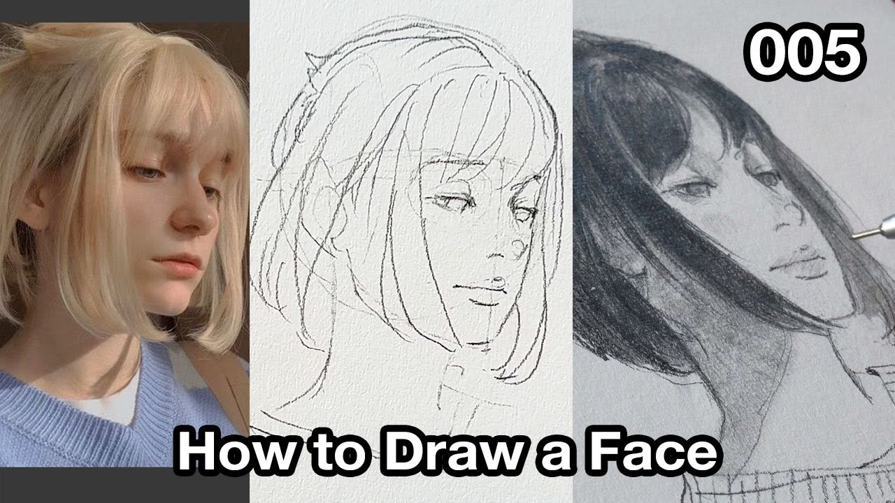 How to Draw a Girl Face (005) Drawing Practice with me - YouTube