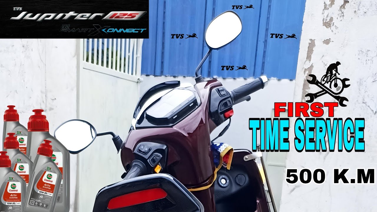 First Service In Tvs Jupiter 125 Smart x connect 500K.M||How To connect ...