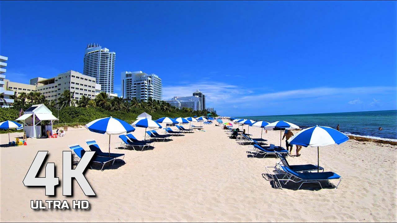 MIDDLE BEACH MIAMI BEACH FLORIDA USA WALKING TOUR 4K ULTRA HD 60FPS AΩ ...