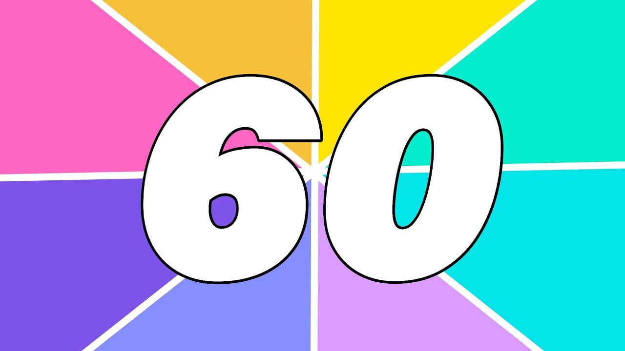 60 Second Countdown Timer | Colorful Triangles - YouTube