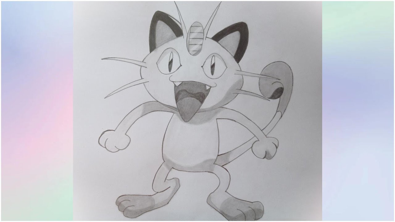 Drawing Meowth From Pokemon. - YouTube