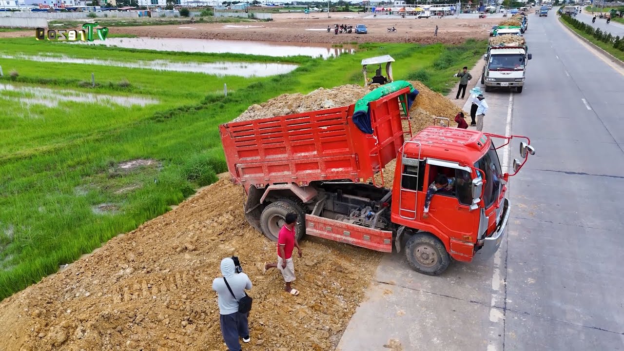 Nicely Start Project!! Technique Operator Filling Land By D31P KOMATSU ...