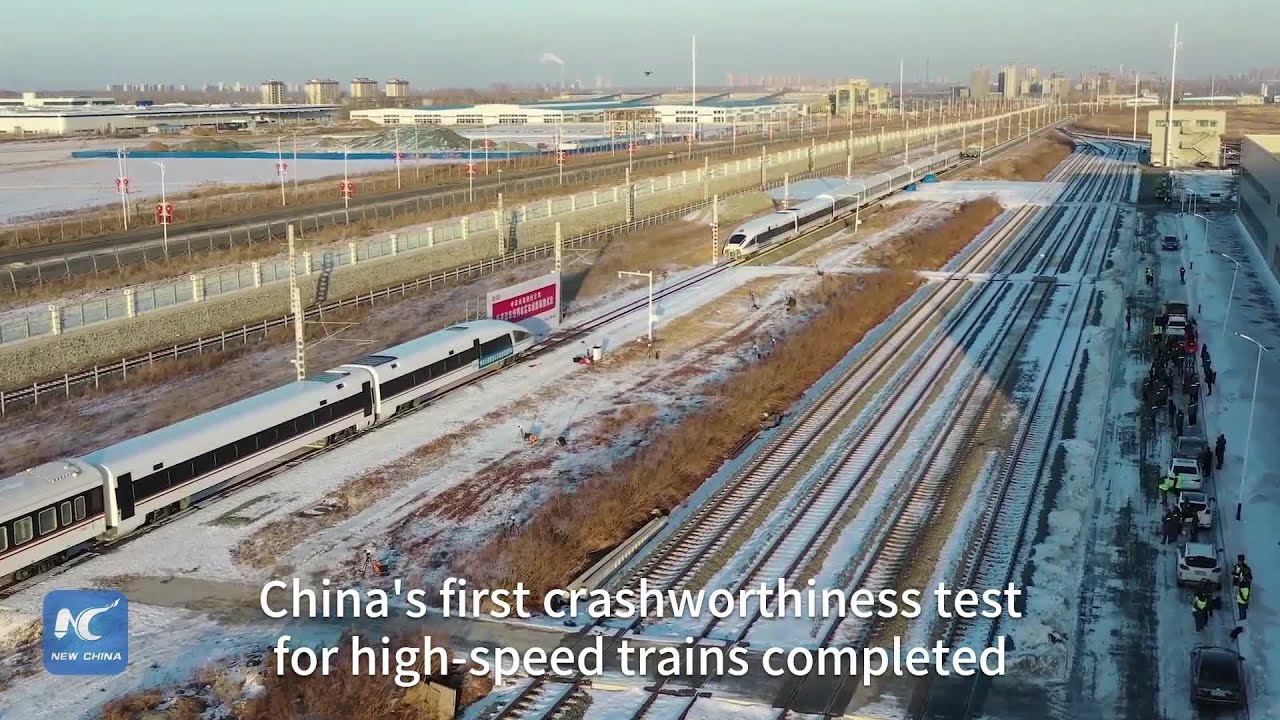 China's first crashworthiness test for high-speed trains completed ...