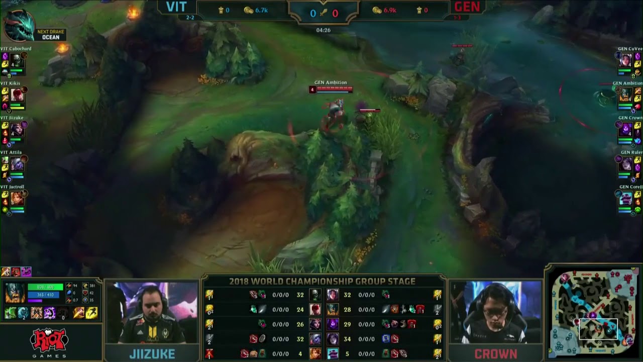VIT vs GEN 그룹 스테이지 Day5 3경기 2018 LoL World Championship - YouTube