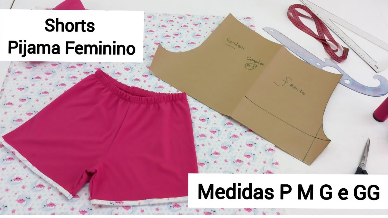 Como fazer molde Shorts Feminino sem costura nas laterais Shorts para ...