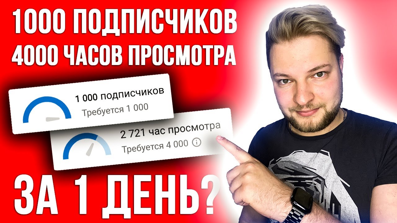 КАК НАБРАТЬ 1000 ПОДПИСЧИКОВ и 4000 ЧАСОВ ПРОСМОТРА БЫСТРО на Youtube