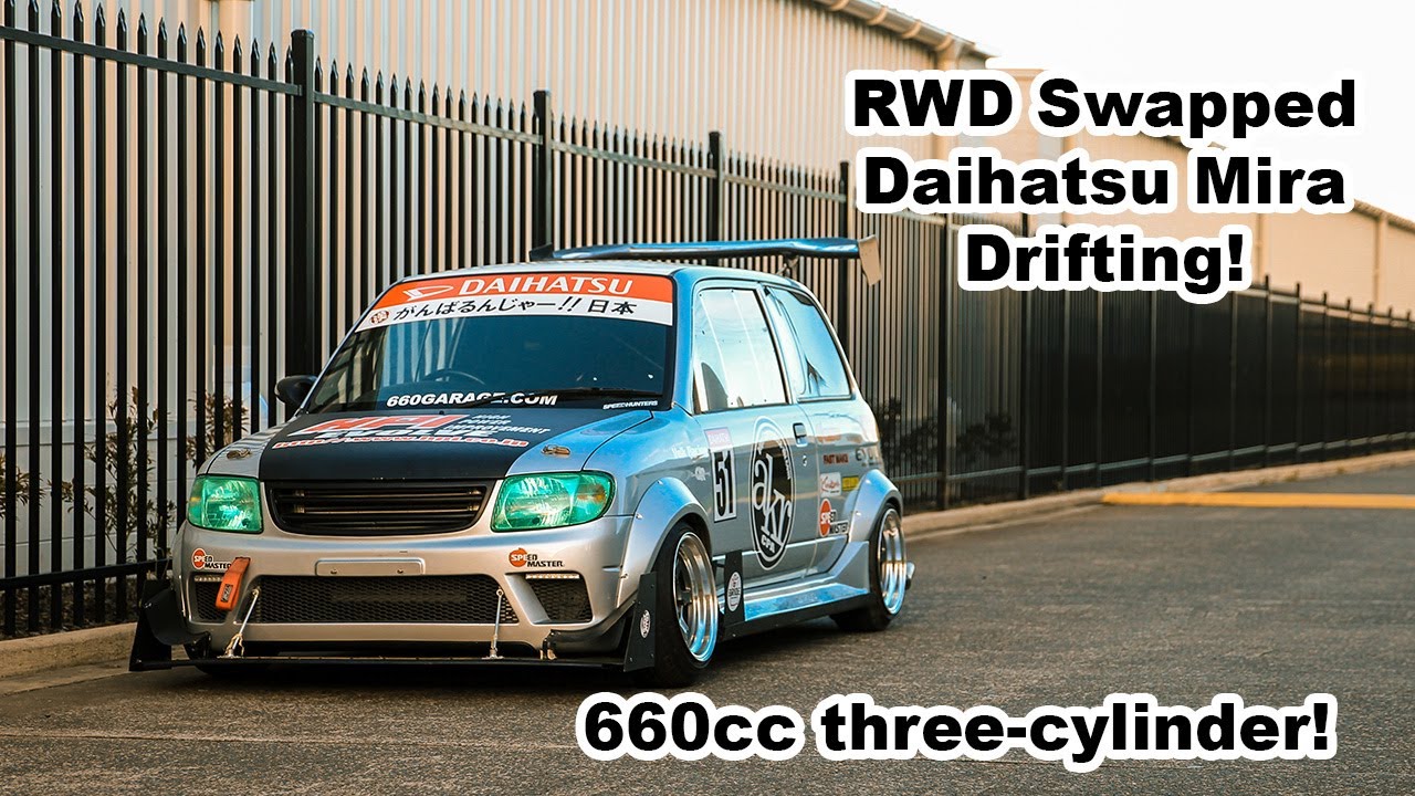 Drifting A RWD Swapped Daihatsu Mira Kei Car - YouTube