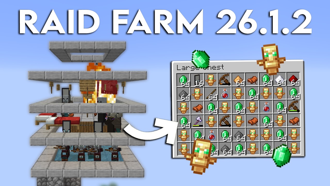 MINECRAFT EASY RAID FARM 26.1.2 TUTORIAL (NEW) - YouTube
