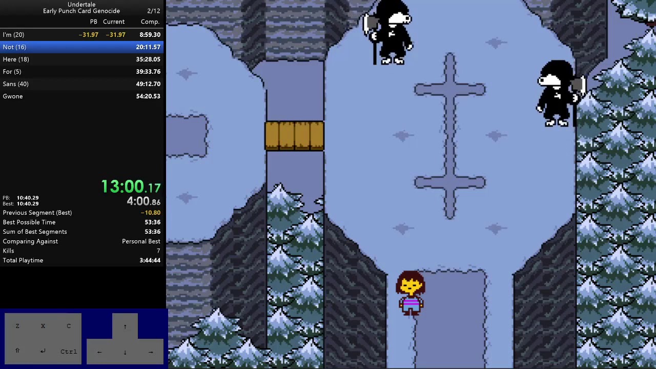 Undertale Early Punch Card Genocide Speedrun in 53:16 [World Record ...