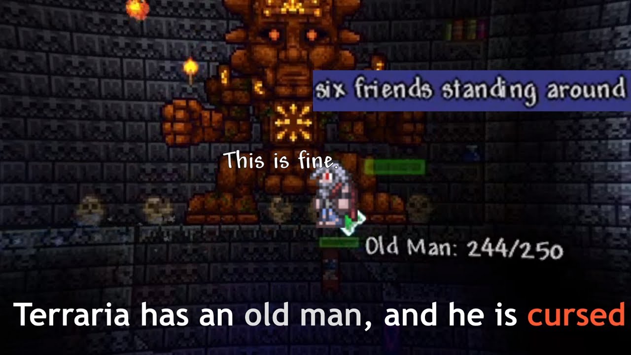 Terraria has an old man, invincible to (almost) everything... - YouTube
