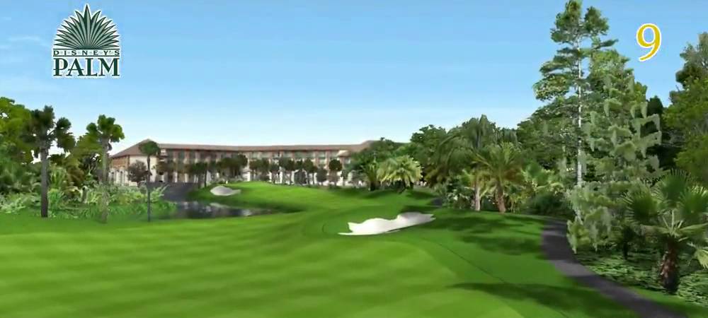 Hole 9 - Disney's Palm Golf Course Flyover - YouTube