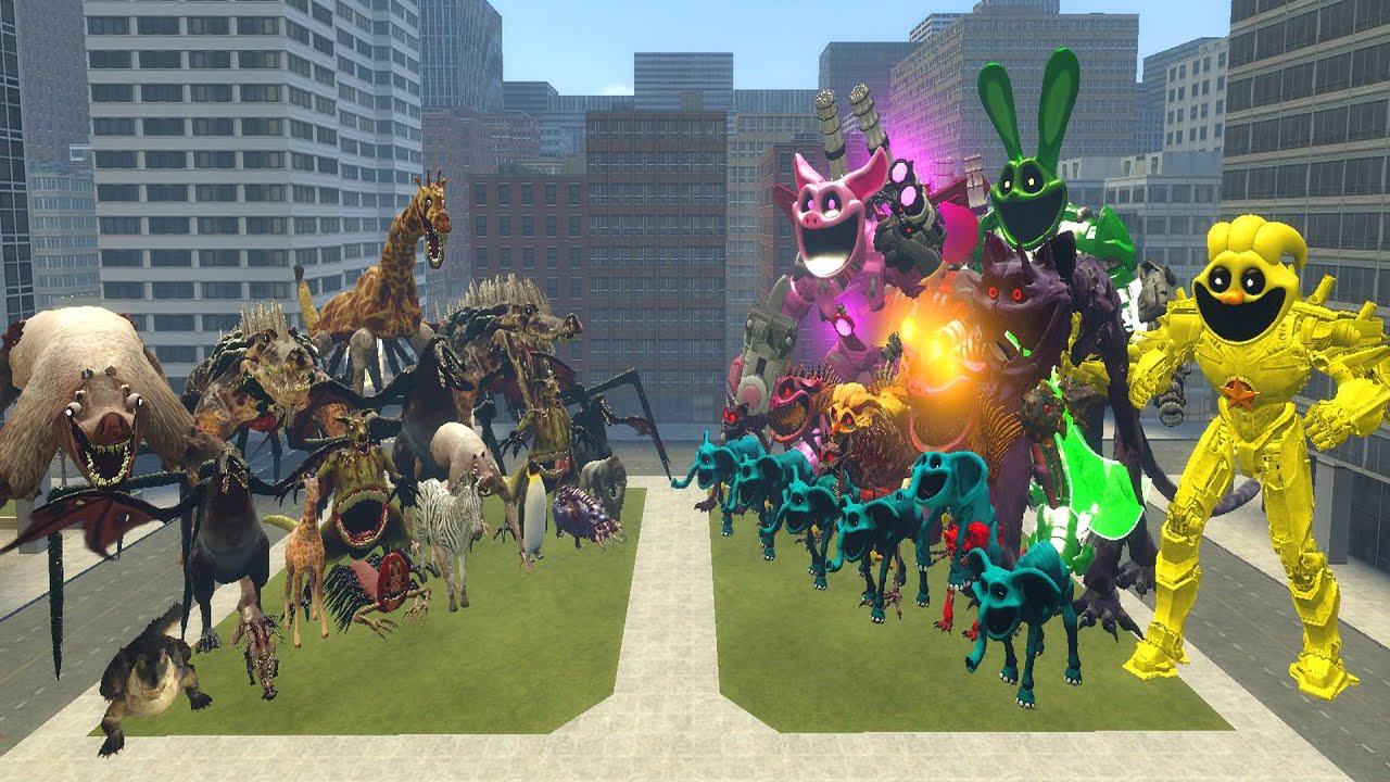 New Poppy Playtime Chapter 3 Mecha Titans Battle All Zoochosis Mutant ...