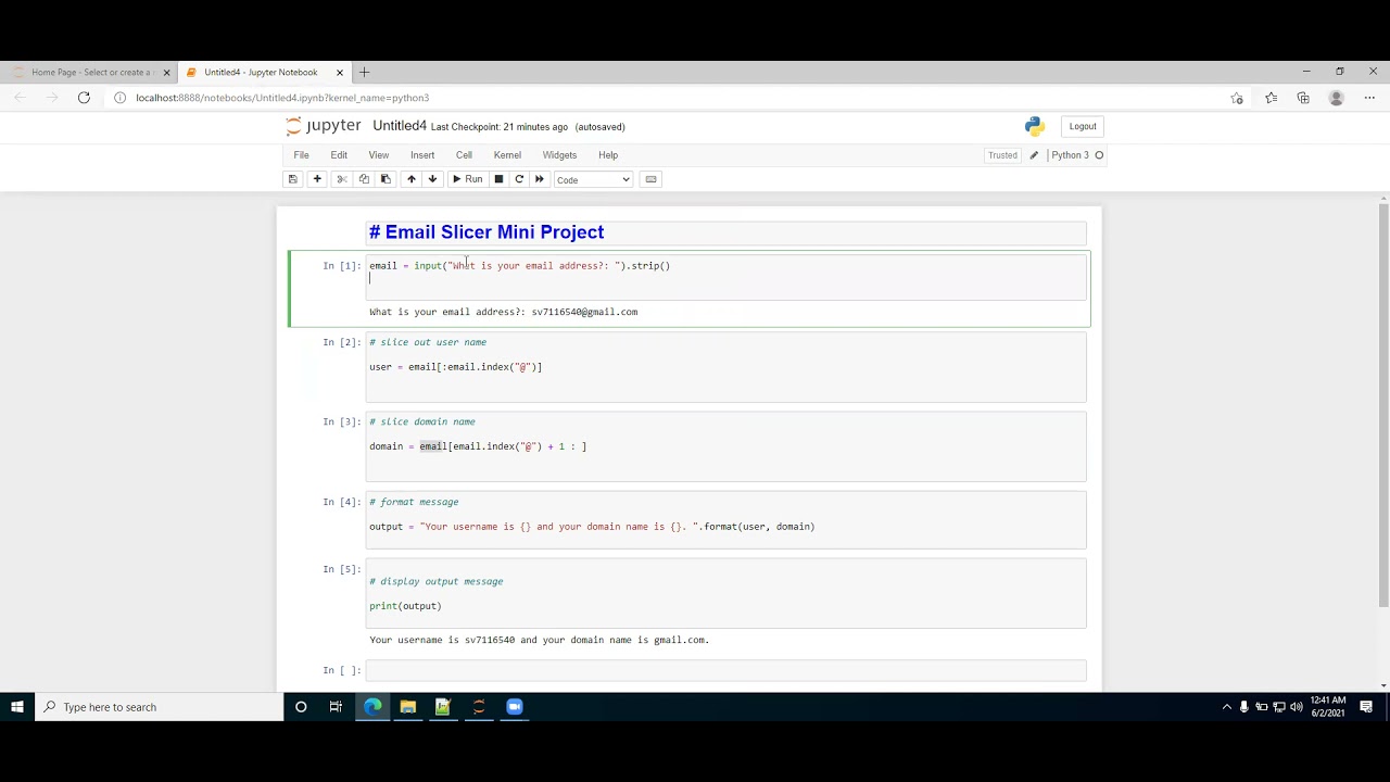Email Slicer Python Project Email Slicer Separate Username And Domain Name Python Youtube 1821
