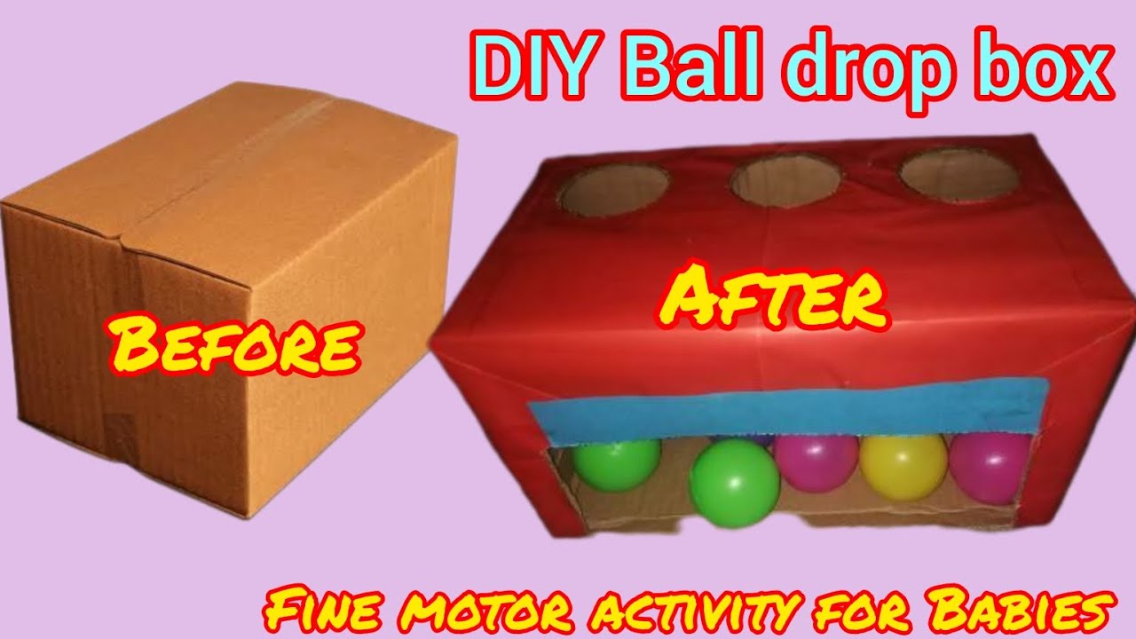 DIY Ball drop box for babies|Montessori Activity for Babies - YouTube