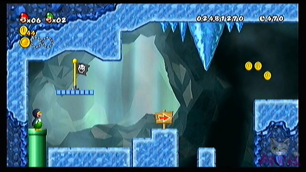 new super mario bros wii world 3-3 - YouTube