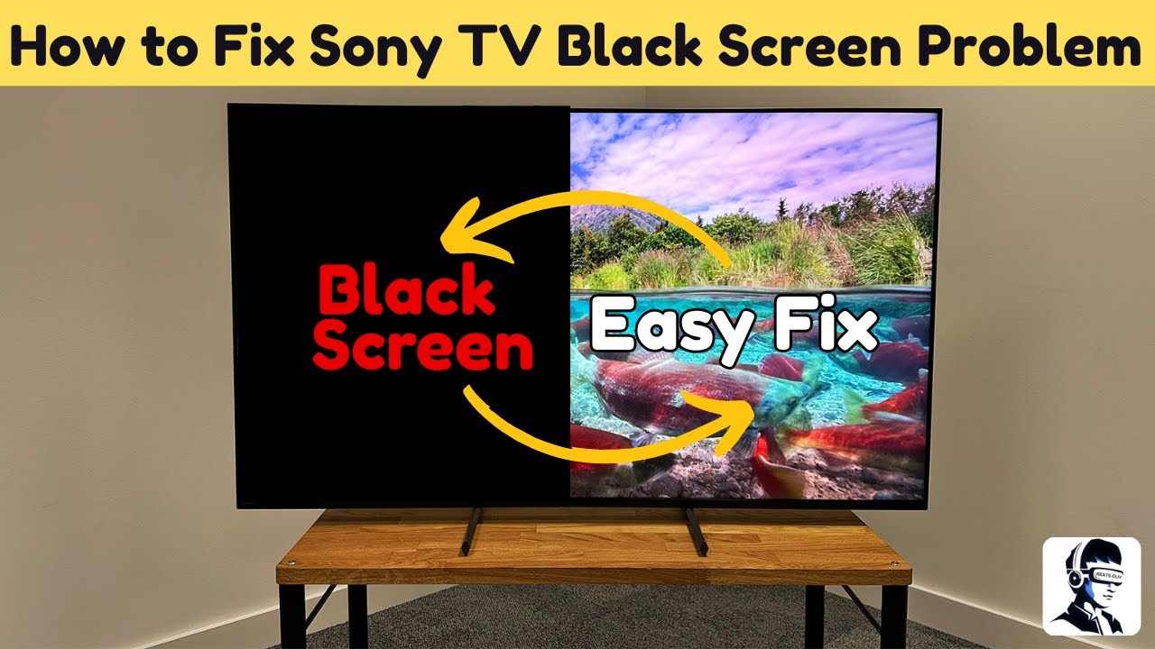 How to Fix Sony TV Black Screen WITH Sound Sound But NO Picture - YouTube