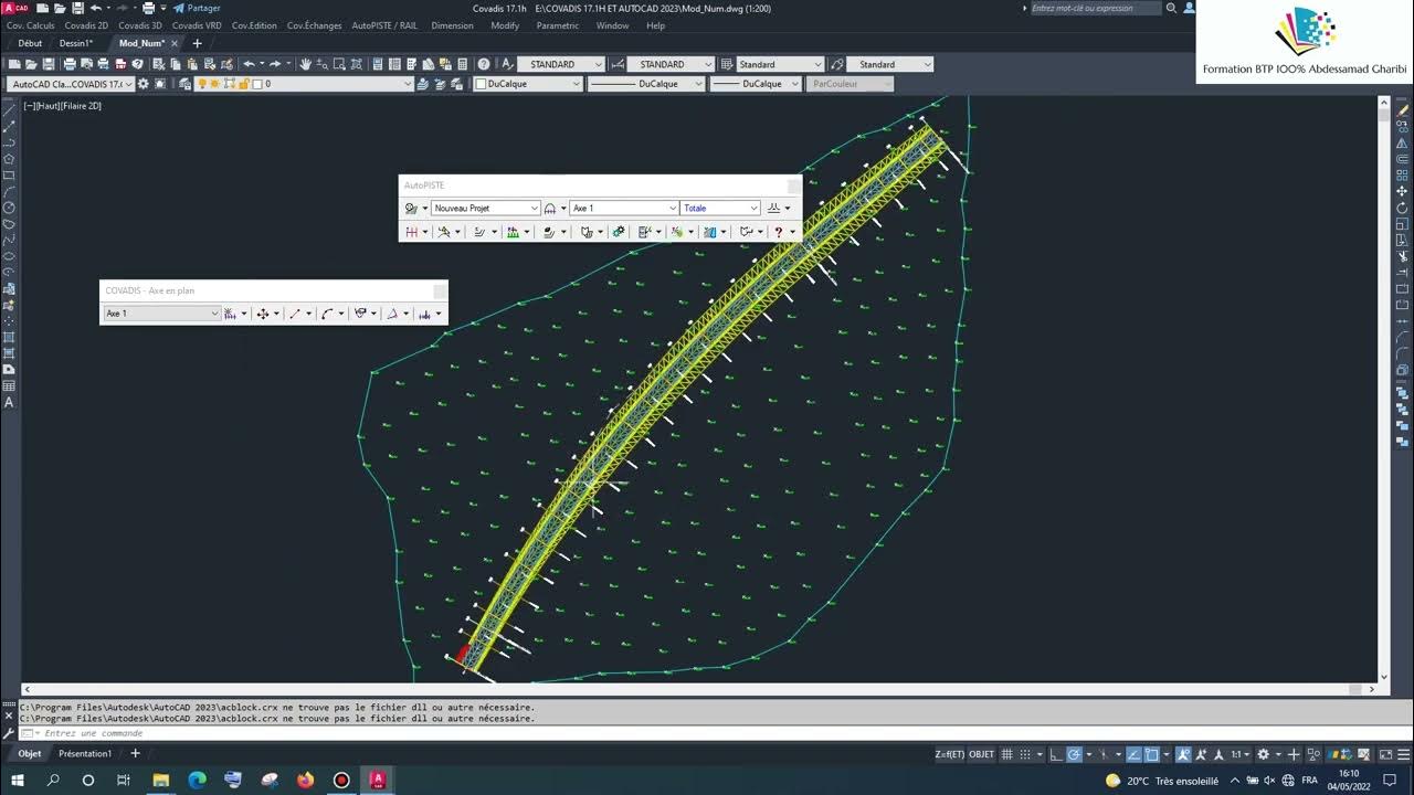 Covadis 17.1H et Autocad 2023 Projection routier - YouTube