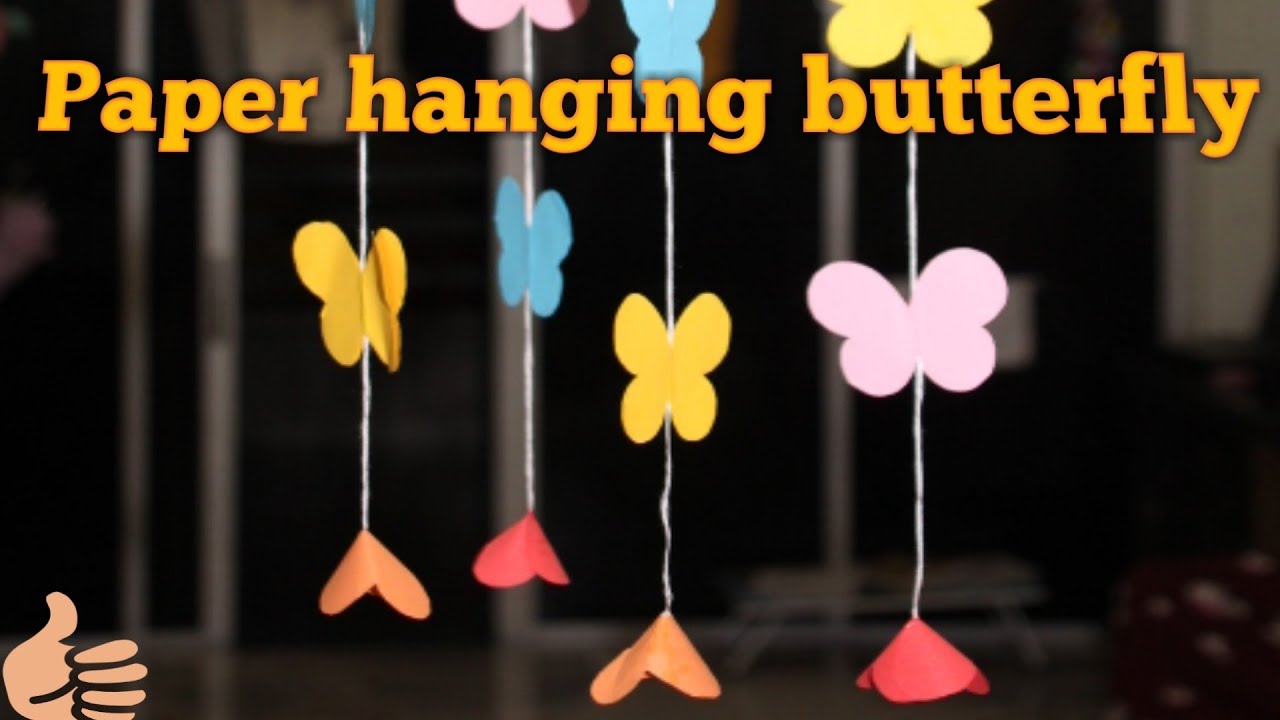 DIY hanging paper butterfly 🦋 craft | Origami butterfly craft |Cherry ...