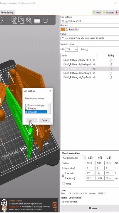 Prusa Slicer: How to add a brim to a single object #3dprinting #prusaslicer - YouTube