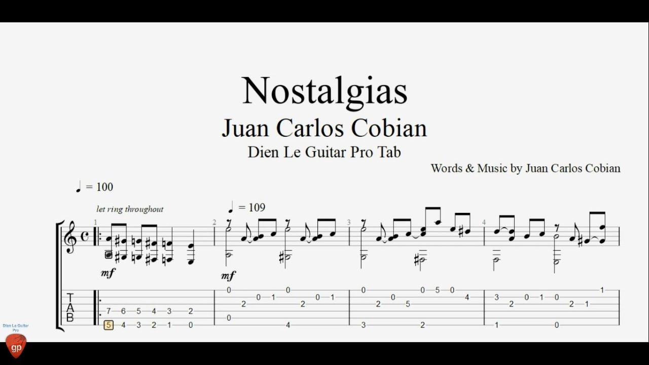 Nostalgias (by Juan Carlos Cobian) - Guitar Tutorial + TAB - YouTube