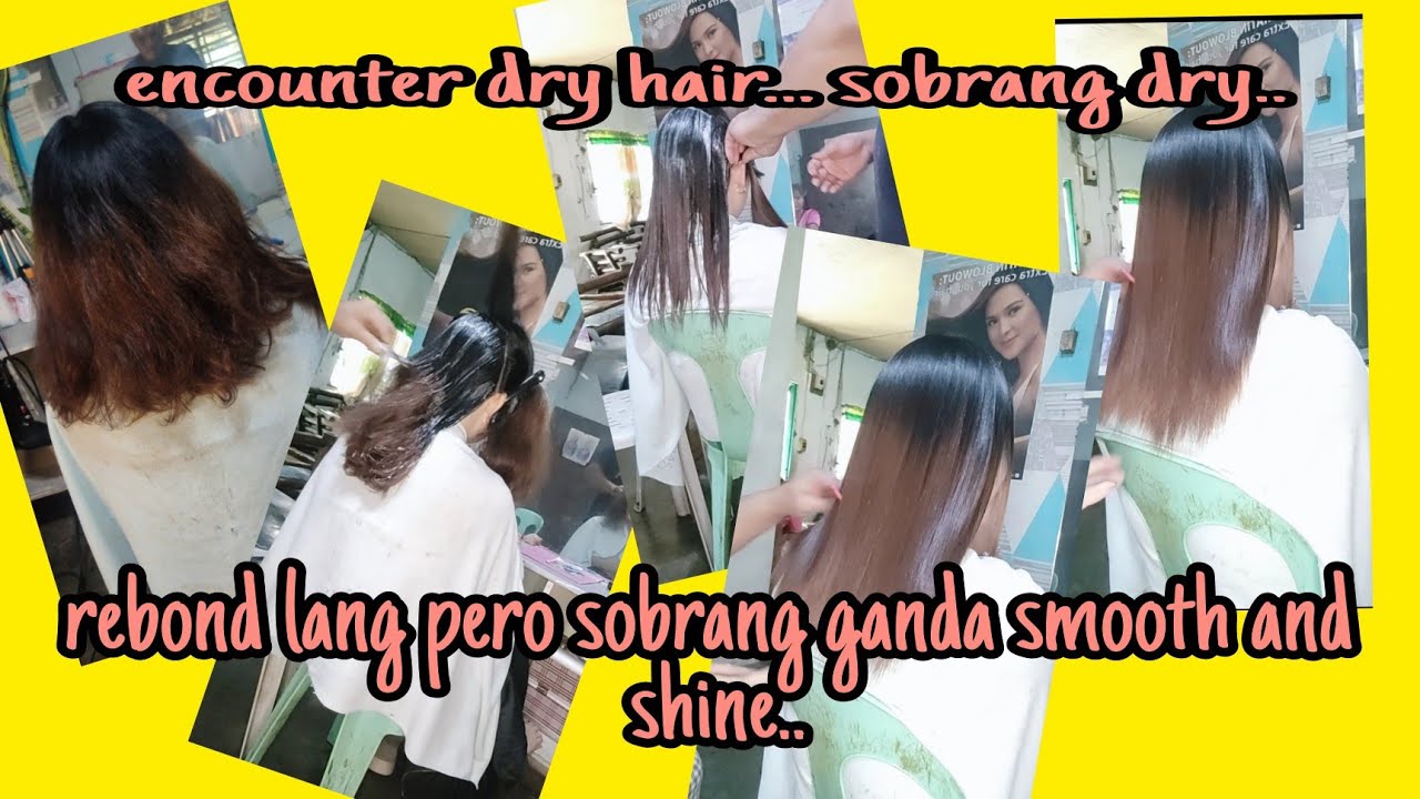 hair rebonding tutorial/napaka dry Ng buhok pero sobrang smooth after ...