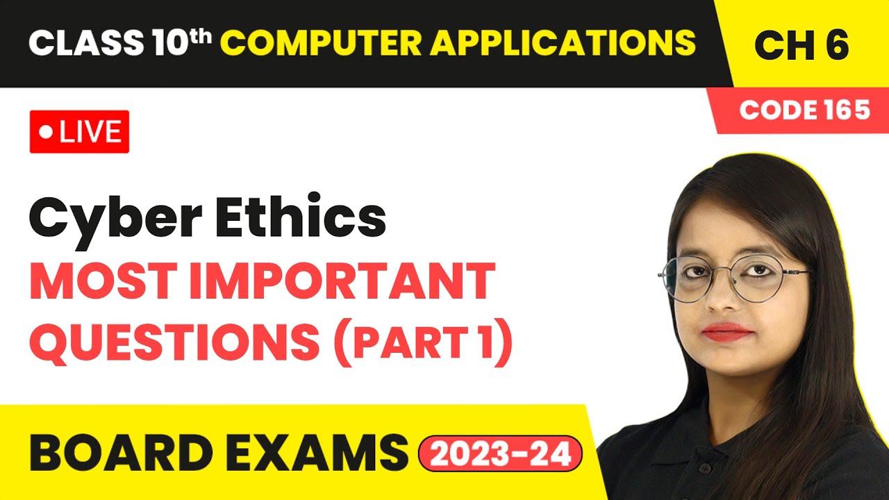 Cyber Ethics - Most Important Questions (Part 1) | Class 10 Computer ...
