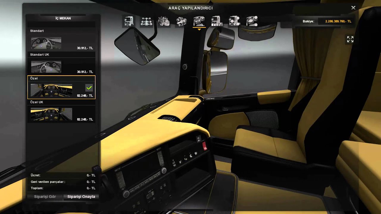 Ets 2 All trucks Gold Black İnterior Racinghard - YouTube