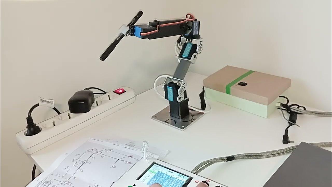 Homemade Robot Arm with 5 axes and forward kinematics - YouTube