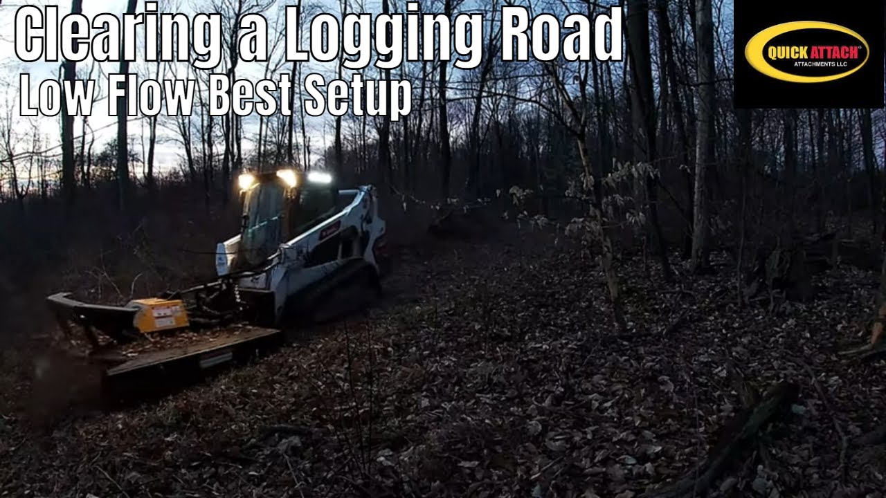Clearing Overgrown Logging Road Across my Property Quick Attach Mower ...