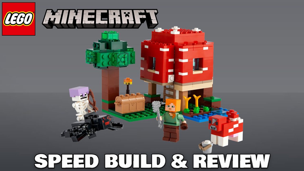 LEGO Minecraft Mushroom House (21179) Set Build & Review - YouTube