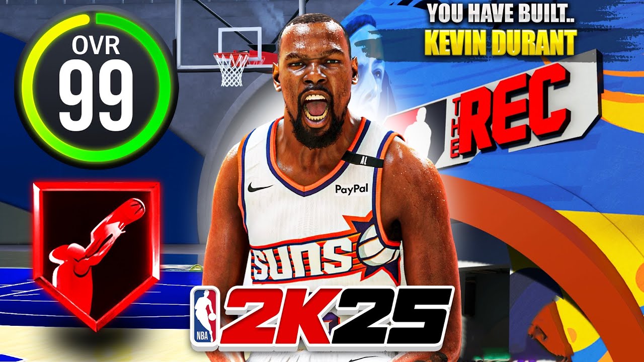 99 OVR KEVIN DURANT BUILD is OVERPOWERED in the RANDOM REC on NBA 2K25 ...