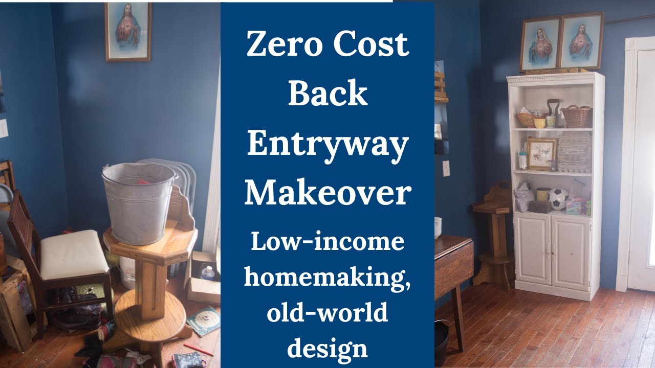 Clean, organize and decorate our back entryway with me! - YouTube