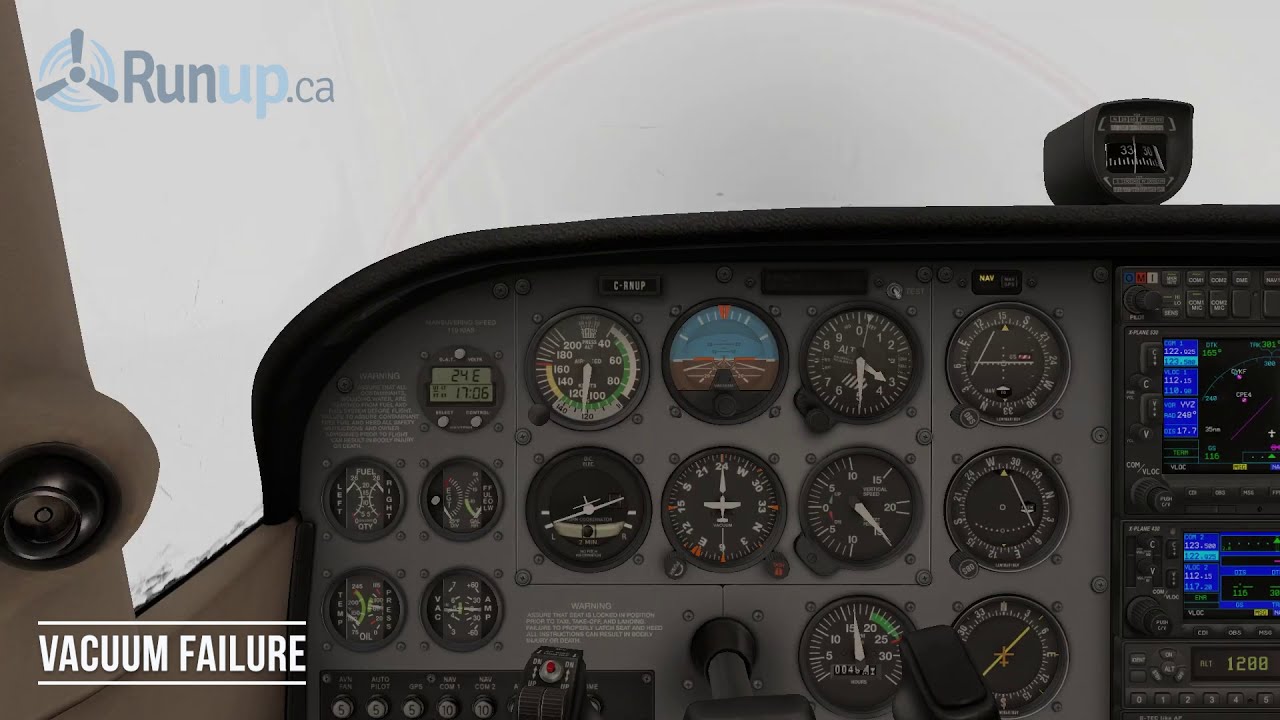Vacuum Failure Descending Turn C172 - YouTube