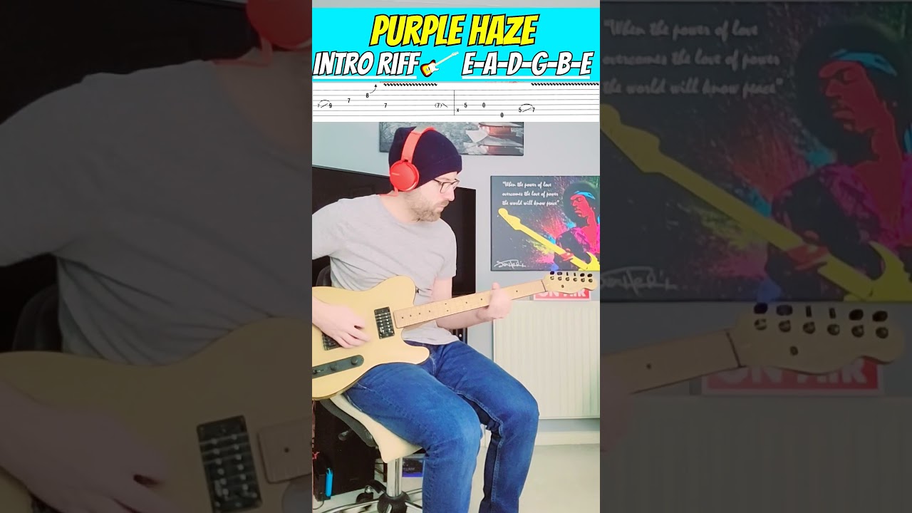 Jimi Hendrix - Purple Haze Intro Riff Guitar Lesson | Tab | Tutorial # ...