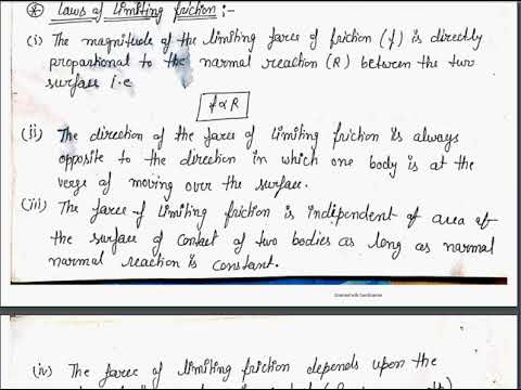 Physics 11th 13 Laws of Limiting friction - YouTube