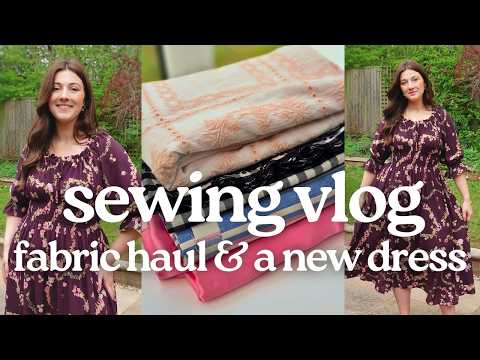A day in my sewing room vlog ✨ Fabricgodmother haul & DIY Doen style dress for my spring wardrobe 💜