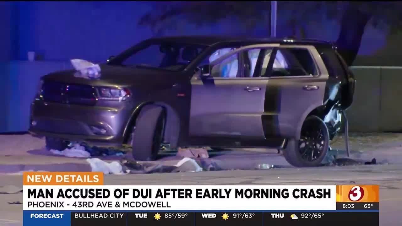 Man arrested for DUI after crash in west Phoenix - YouTube