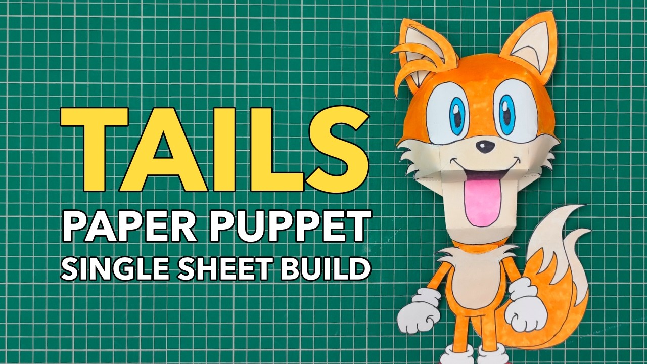 How to make a Tails Puppet - Single sheet of paper build - YouTube