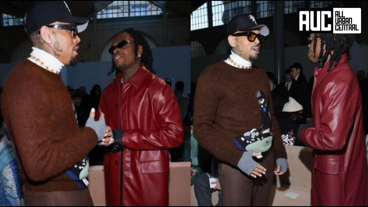 Chris Brown And Gunna Pull Up To Pharrell's Louis Vuitton Afterparty In ...