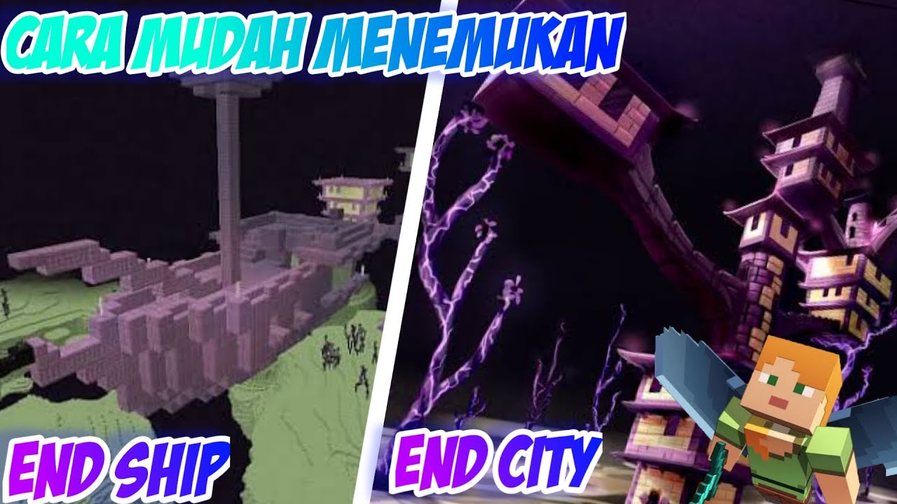Cara mudah untuk menemukan end ship atau end city di minecraft - YouTube