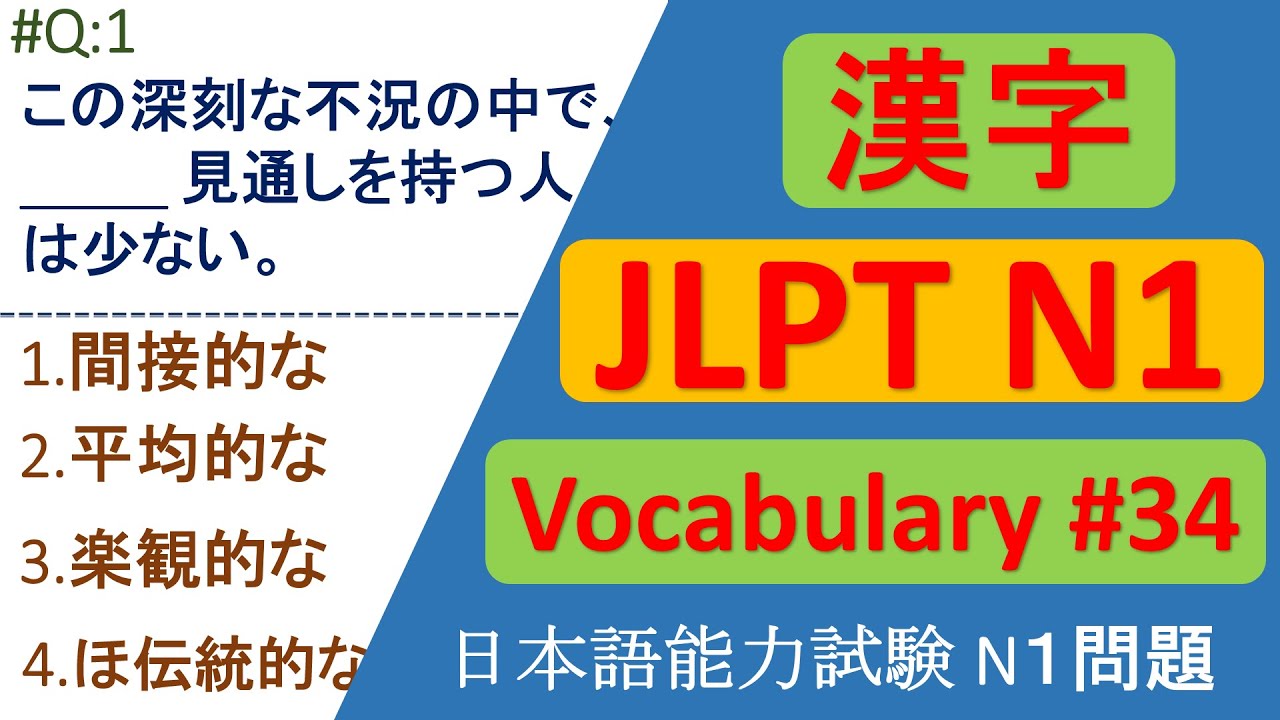 N1 KANJI QUESTION PAPER / Vocabulary Questions and Answers | Sample ...