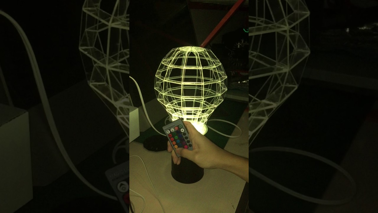 REAL 3D Wireframe Acrylic Table Lamp - YouTube