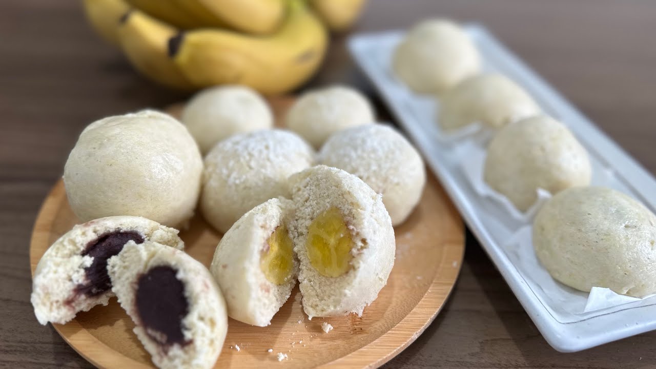 FUKASHI MANJU + Recheio de BANANA com CANELA Muito fácil - YouTube