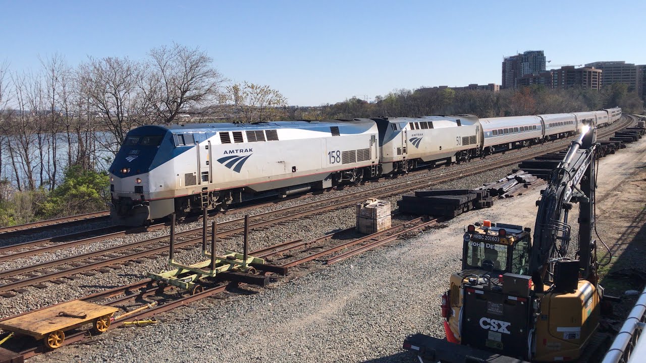 Amtrak & VRE Trains at Long Bridge Park - YouTube